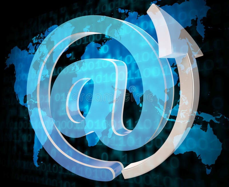 Email Sign Shows Send Message and Communicate Stock Illustration ...