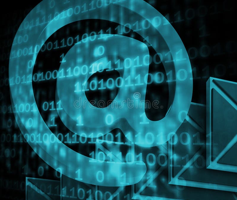 Email Sign Shows Send Message and Communicate Stock Illustration ...