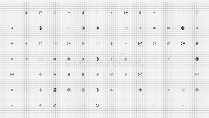 Email Sign, Symbol Animation Loop. Seamless Pattern Background. Small ...