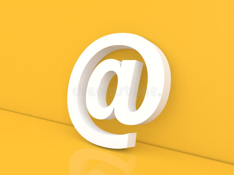 Email Sign on a Yellow Background. Stock Illustration - Illustration of ...