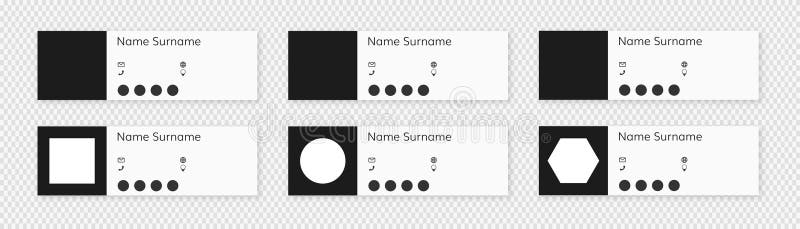 Email Signature Blank Vector Template Stock Vector - Illustration of ...