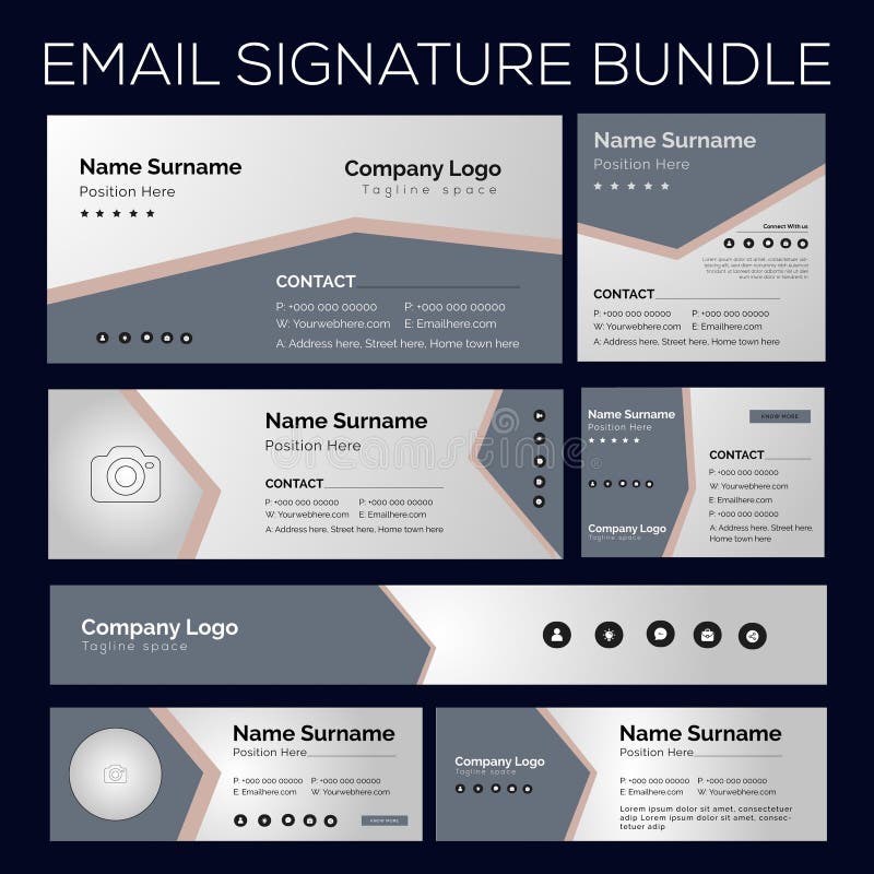 Email Signature Template, Email Signature Bundle, Different Type Email ...