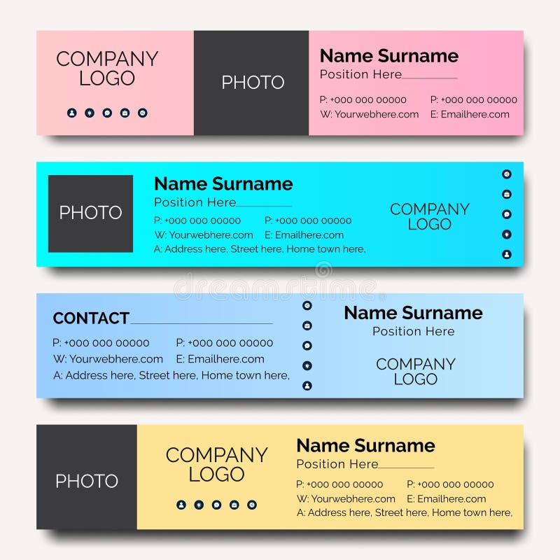 Email Signature Template, Email Signature Bundle, Different Type Email ...