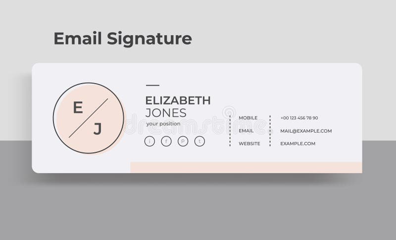 Email Signature Template Minimal Layout Design Stock Vector ...