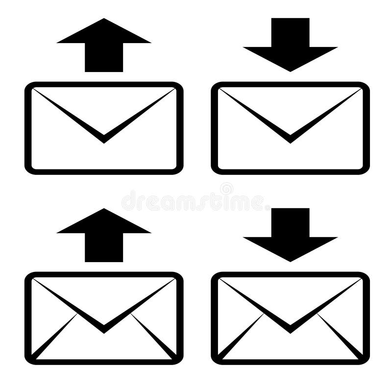 Email and Letter Icon Set, Vector Eps10 Stock Vector - Illustration of ...