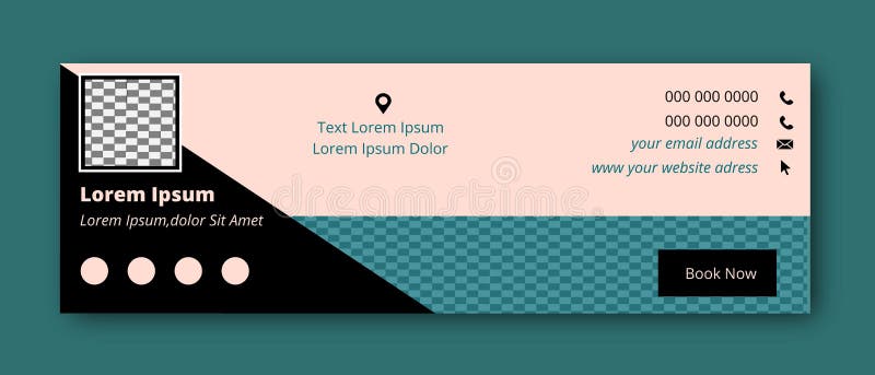 Email Singnature Template.Modern E Mail Banner Design Stock Vector ...