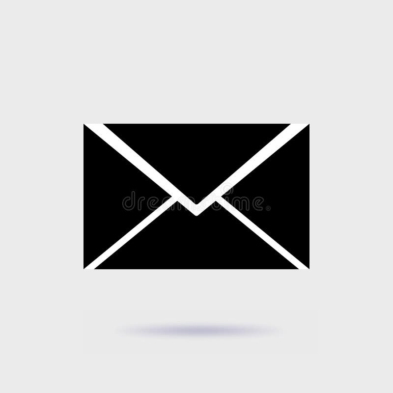 Email, Sms Icon on Gray Background with Soft Shadow Stock Vector ...