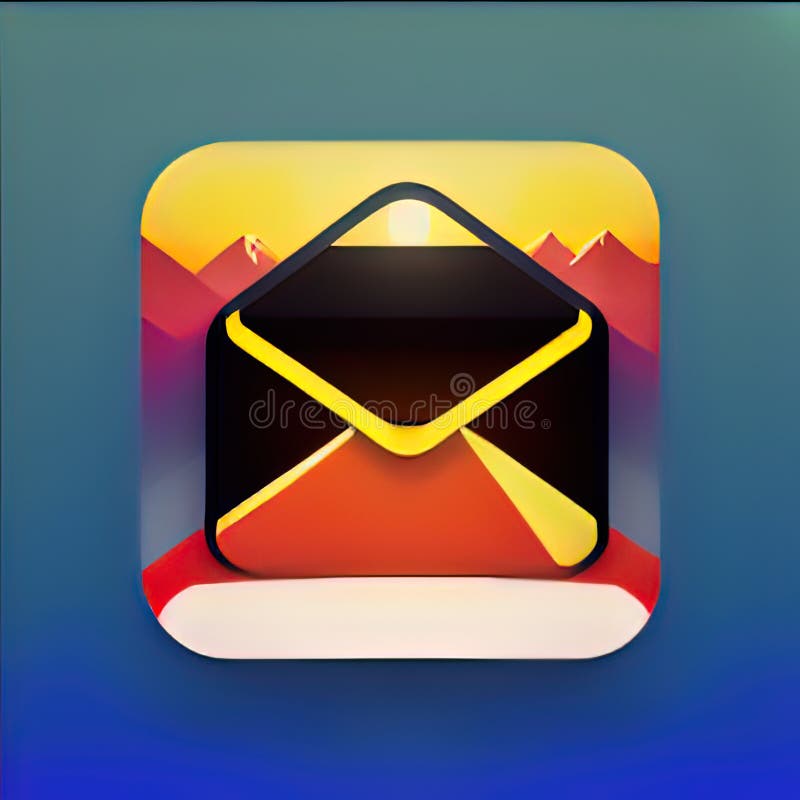 Email Software App Icon. Generative AI. Stock Illustration ...
