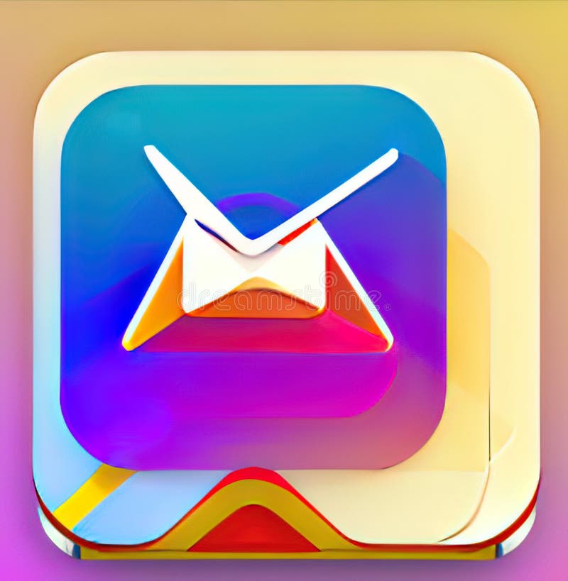 Email Software App Style Icon. Generative AI. Stock Illustration ...