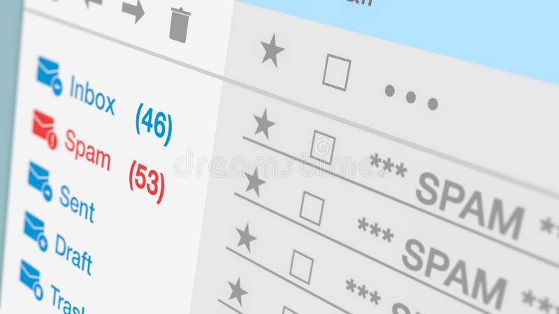 Delete Spam Concept Icon Means Remove Junk Mail and Unwanted Emails - 3d Illustration Stock ...