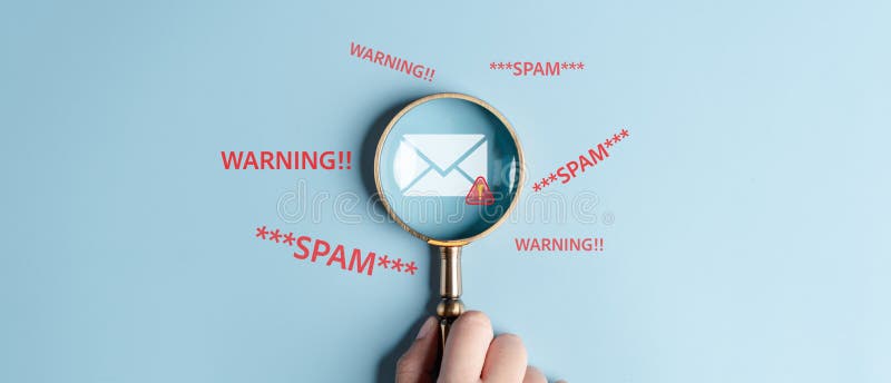 Email Spam Virus Warning Caution Sign for Notification on Internet ...