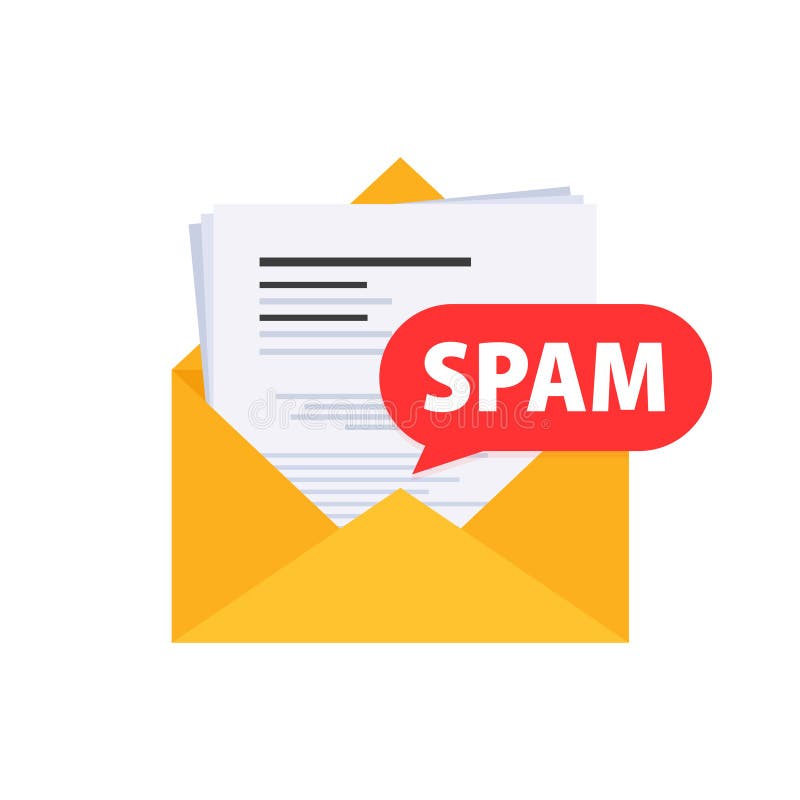 Email Spamming Attack. Email Box Hacking, Spam Warning. Vector Stock ...