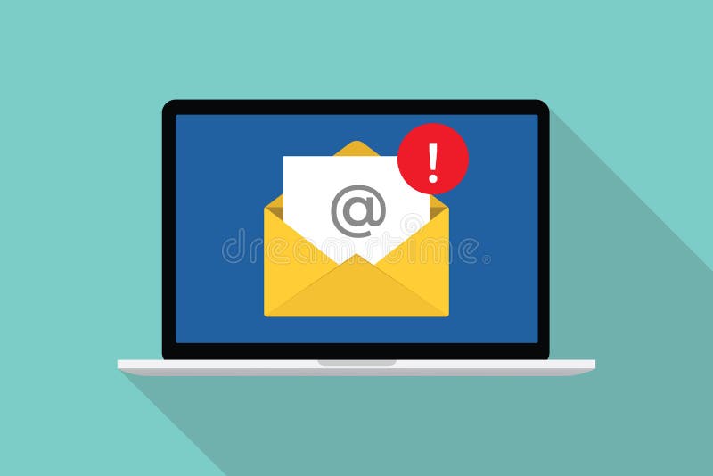 Email Spamming Attack Concept with Envelope Mail and Danger Icon on ...