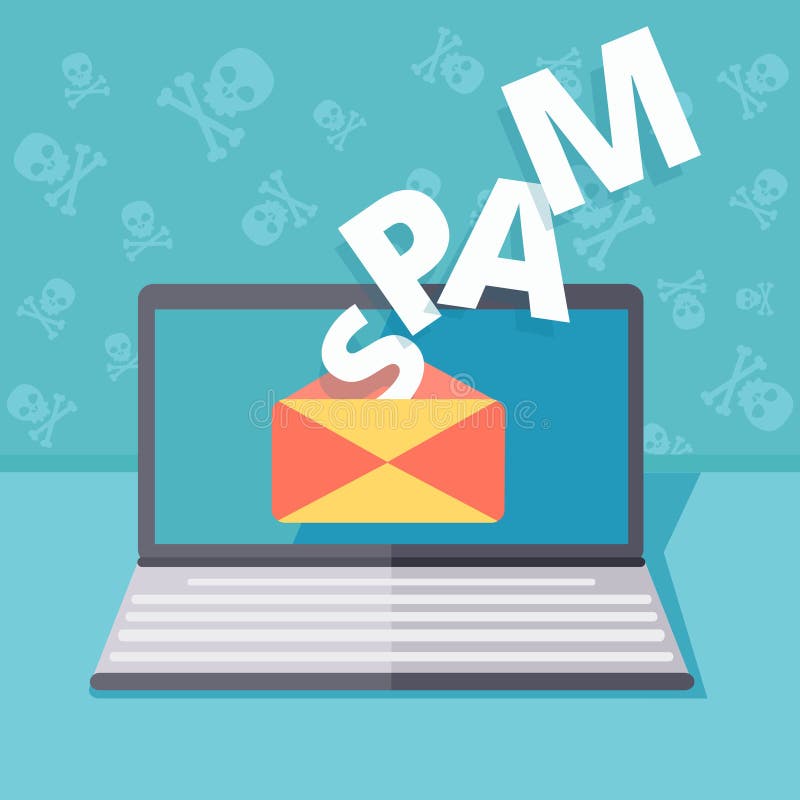 Email Spamming or Phishing Security Vector Concept Illustration. Stock ...
