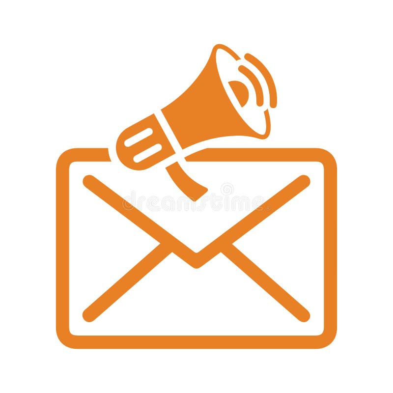 Email, Speaker Icon. Orange Color Stock Vector - Illustration of ...