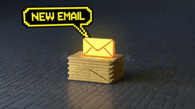 Email Stack Notification a Small Stack of Pixelated Envelopes with the ...