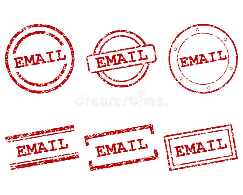 Stamps with email theme stock vector. Illustration of advertising - 4389363