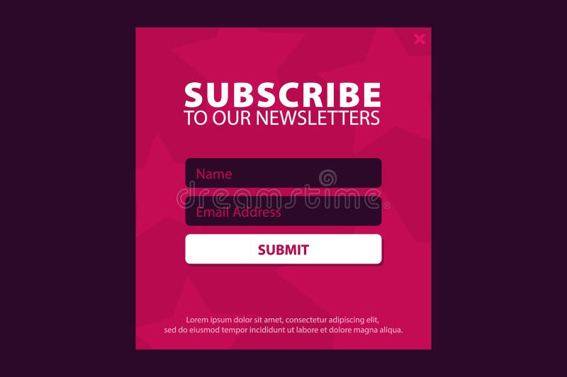 Email Subscribe, Online Newsletter, Submit Button. Envelope and ...