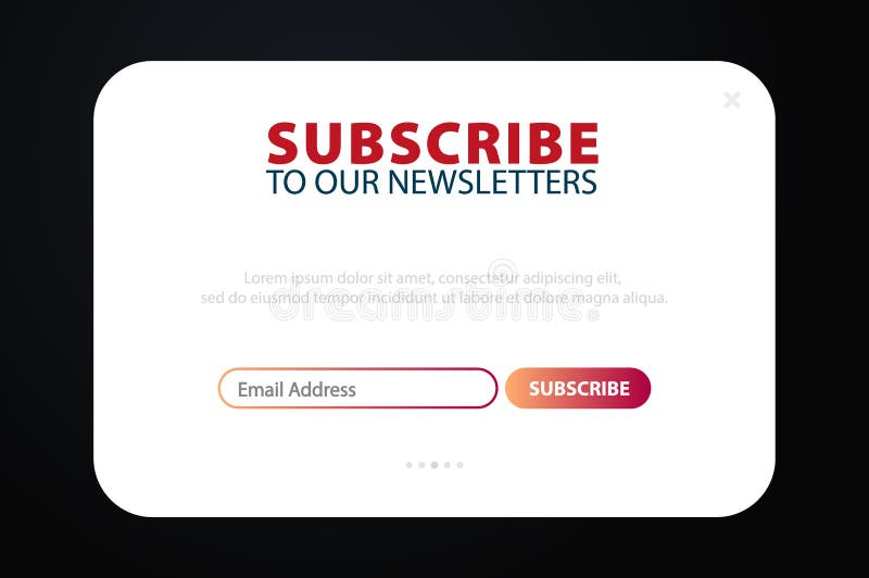 Email Subscribe, Online Newsletter, Submit Button. Envelope and ...