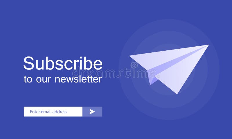 Email Subscribe, Online Newsletter Vector Template with Plane and ...