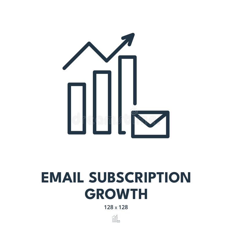 Email Subscription Growth Icon. Newsletter, Mail List, Increase ...