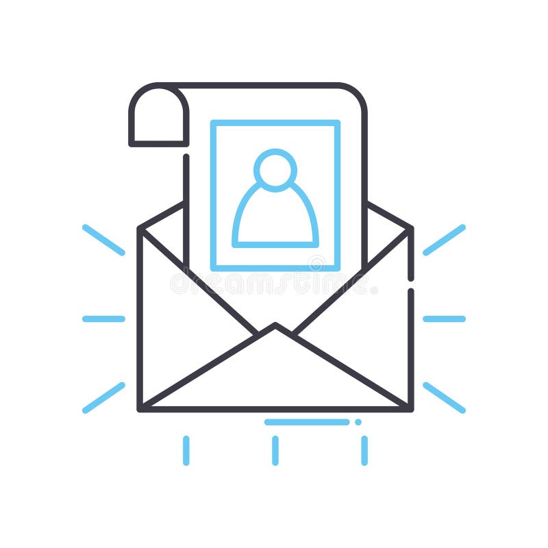 Email Subscription Line Icon, Outline Symbol, Vector Illustration ...