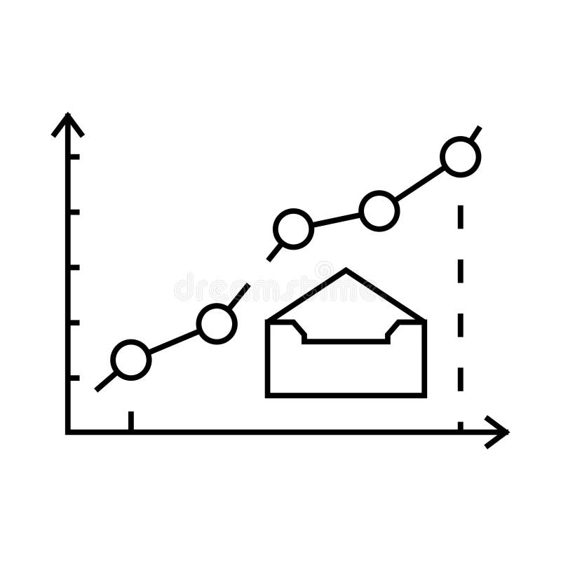 Email Subscriptions Increment Line Icon Vector Illustration Stock ...