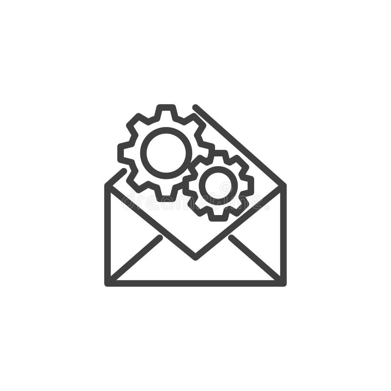 Email support line icon stock vector. Illustration of interface - 256525380