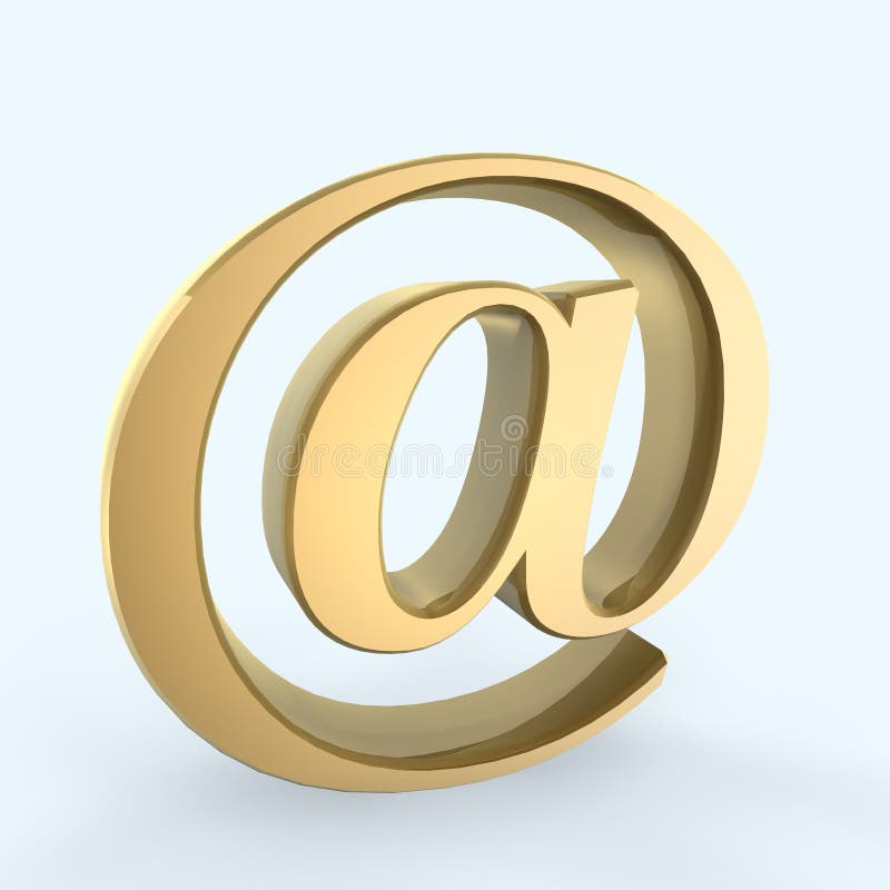 Email symbol stock illustration. Illustration of golden - 684250