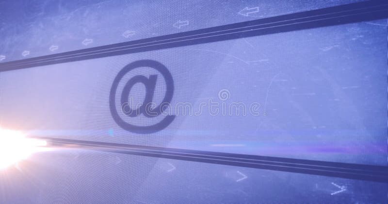 Email Symbol and Arrows Animation Over Blue Digital Background Stock ...