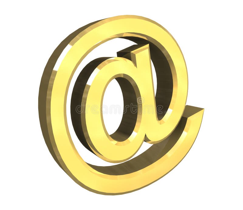 Email symbol in gold (3d) stock illustration. Illustration of ...