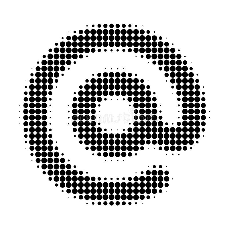 Email Symbol Halftone Dotted Icon Stock Vector - Illustration of ...