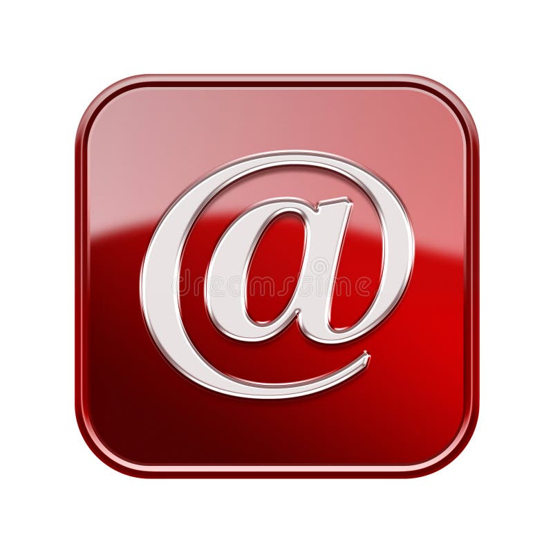 Email Symbol Icon Glossy Red. Stock Illustration - Illustration of open ...