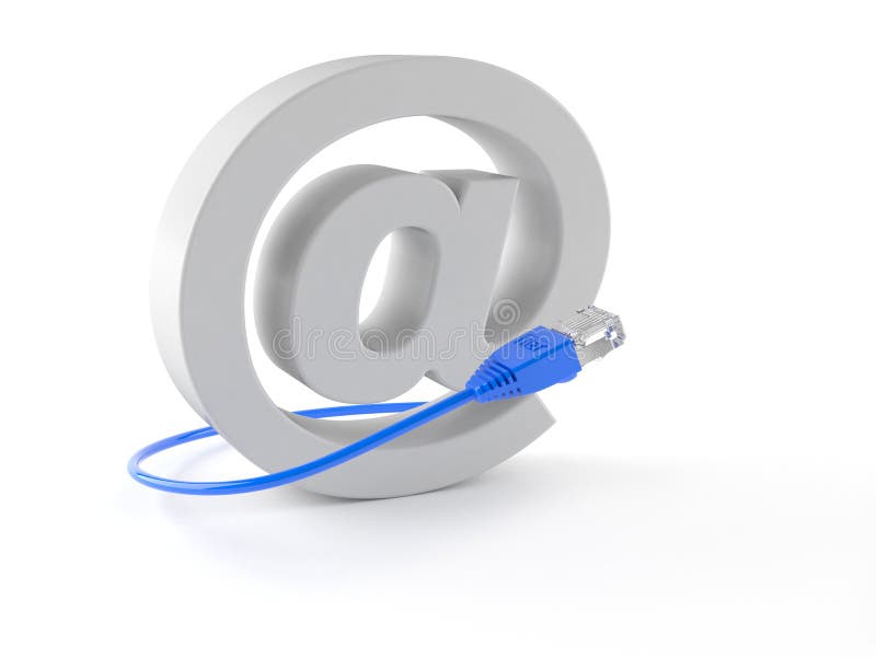 Email symbol with fuse stock illustration. Illustration of white ...