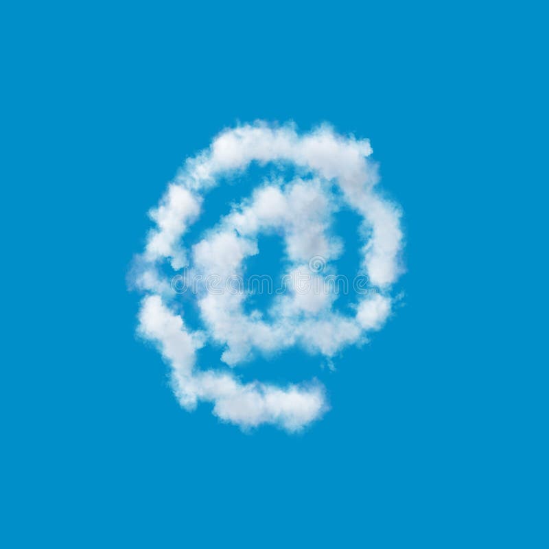 Email Symbol, Letter Made of Clouds in a Blue Sky, 3d Rendering Stock ...