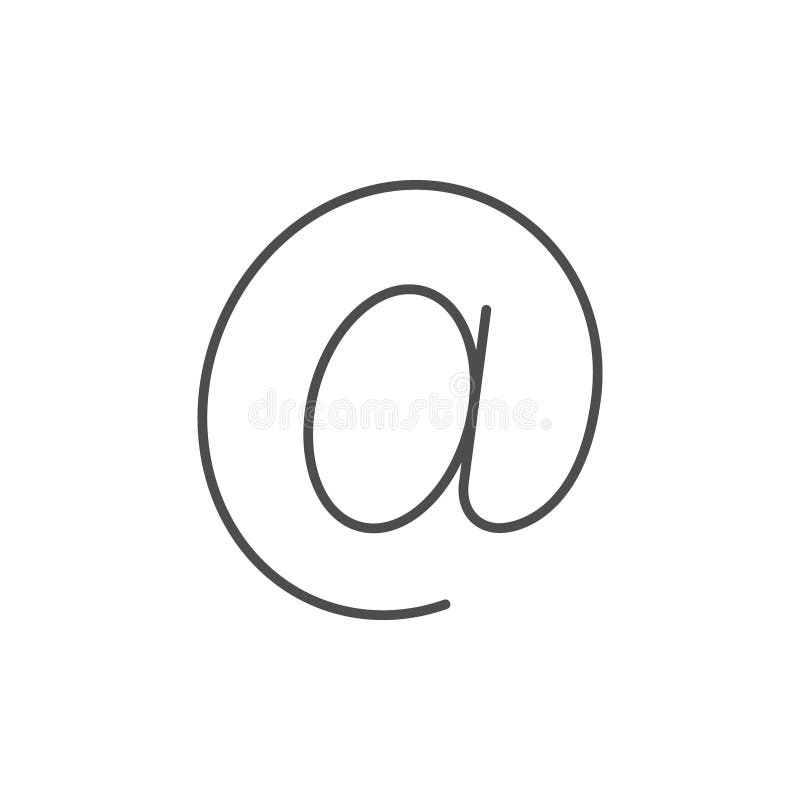 Email Symbol Line Outline Icon Isolated on White Stock Vector ...