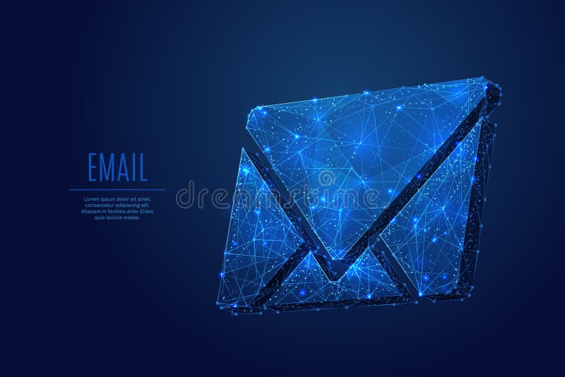 Email low poly blue stock vector. Illustration of envelope - 139090499