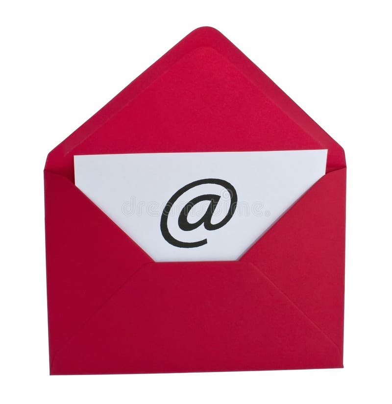 Email Symbol in Red Envelope Stock Photo - Image of post, modern: 17249668
