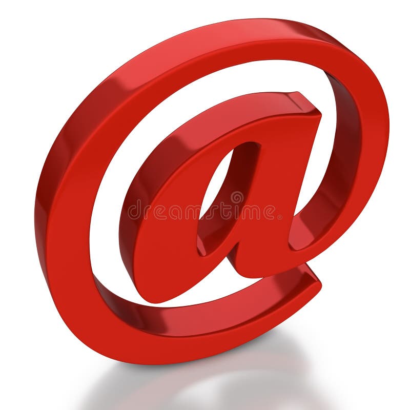 Email Symbol with Reflection on White Background Stock Illustration ...
