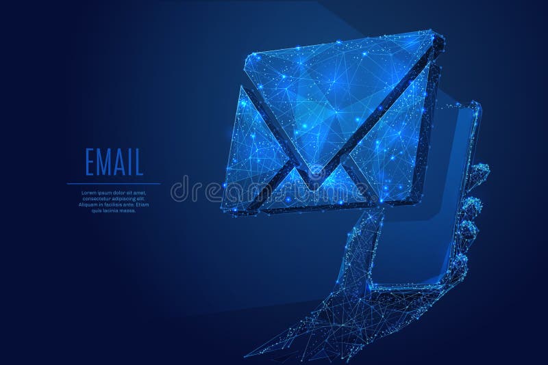 Email on Smartphone Low Poly Blue Stock Vector - Illustration of ...
