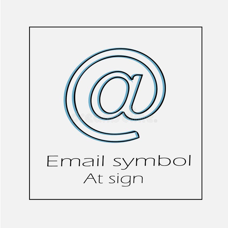 Email Symbol Vector Icon Eps 10. at Sign Simple Isolated Outline ...