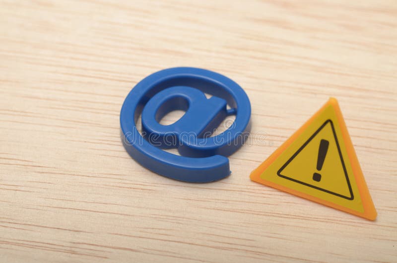 Email Symbol and Warning Sign Symbol Stock Illustration - Illustration ...