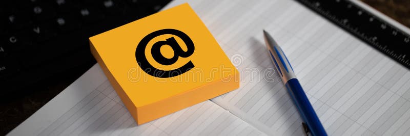 The Email Symbol is Written on a Sticker Stock Photo - Image of earth ...