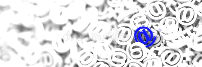 Email Symbols, 3d Rendering Background Stock Illustration ...