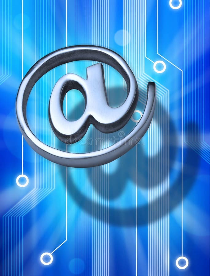 Email Alias at @ Symbol Technology Stock Image - Image of copper ...