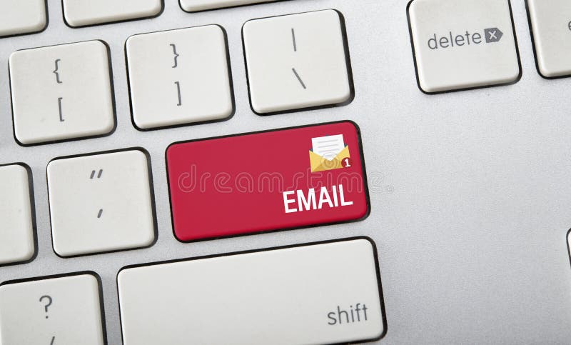 Email Text with Icon on Keyboard, Communication Concept, Web Mail ...