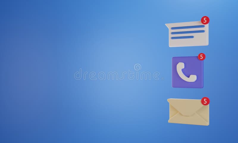 Email, Text Message and Call Notification on Mobile Phone. Social Media ...