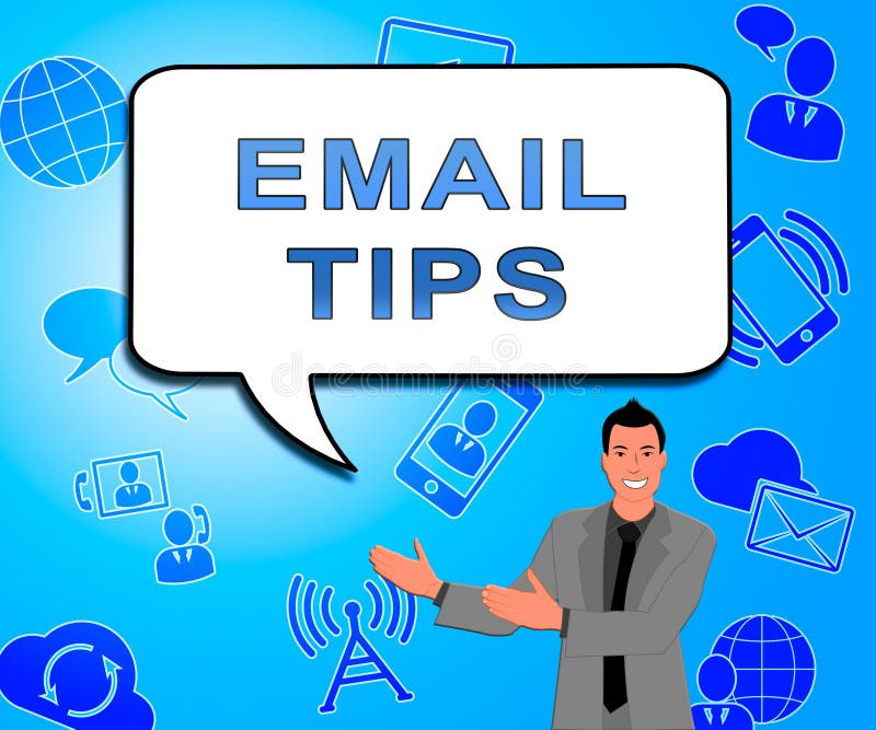 Email Tips Online Postal Solution 2d Illustration Stock Illustration ...