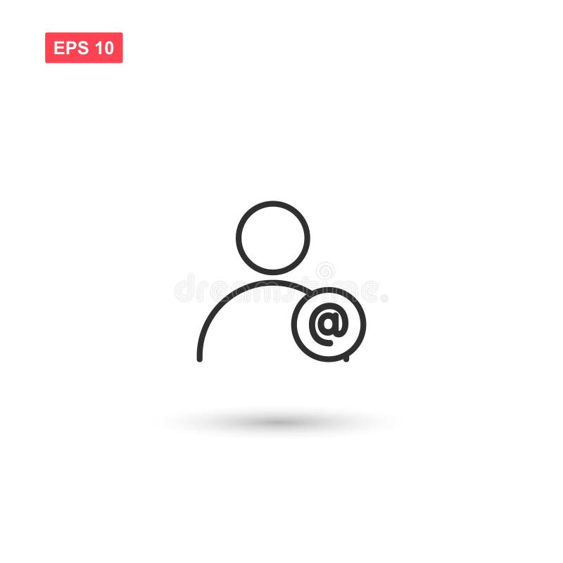 Email User Icon Vector Male Person Profile Avatar with Envelope Symbol ...