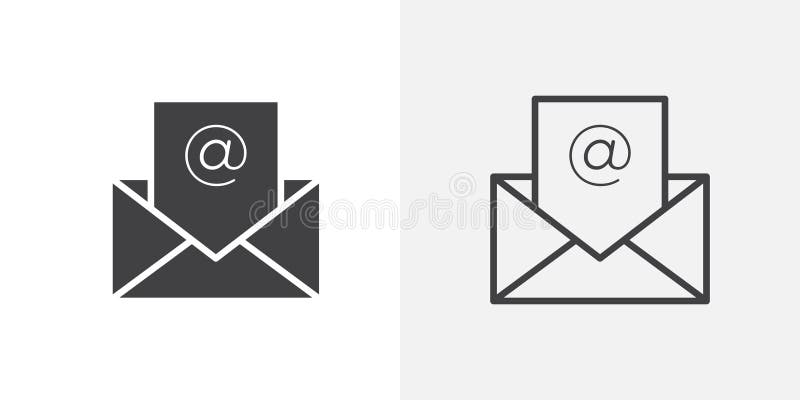 Email vecor icon set stock vector. Illustration of concept - 340560835